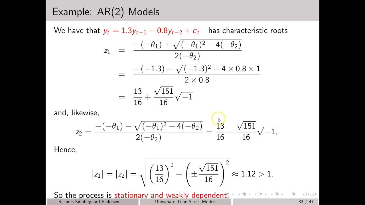 Stationarity Conditions for AR(2) Processes - YouTube