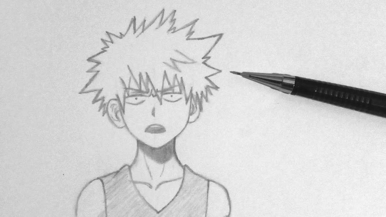 How to draw bakugou easy | drawing anime my hero academia - YouTube