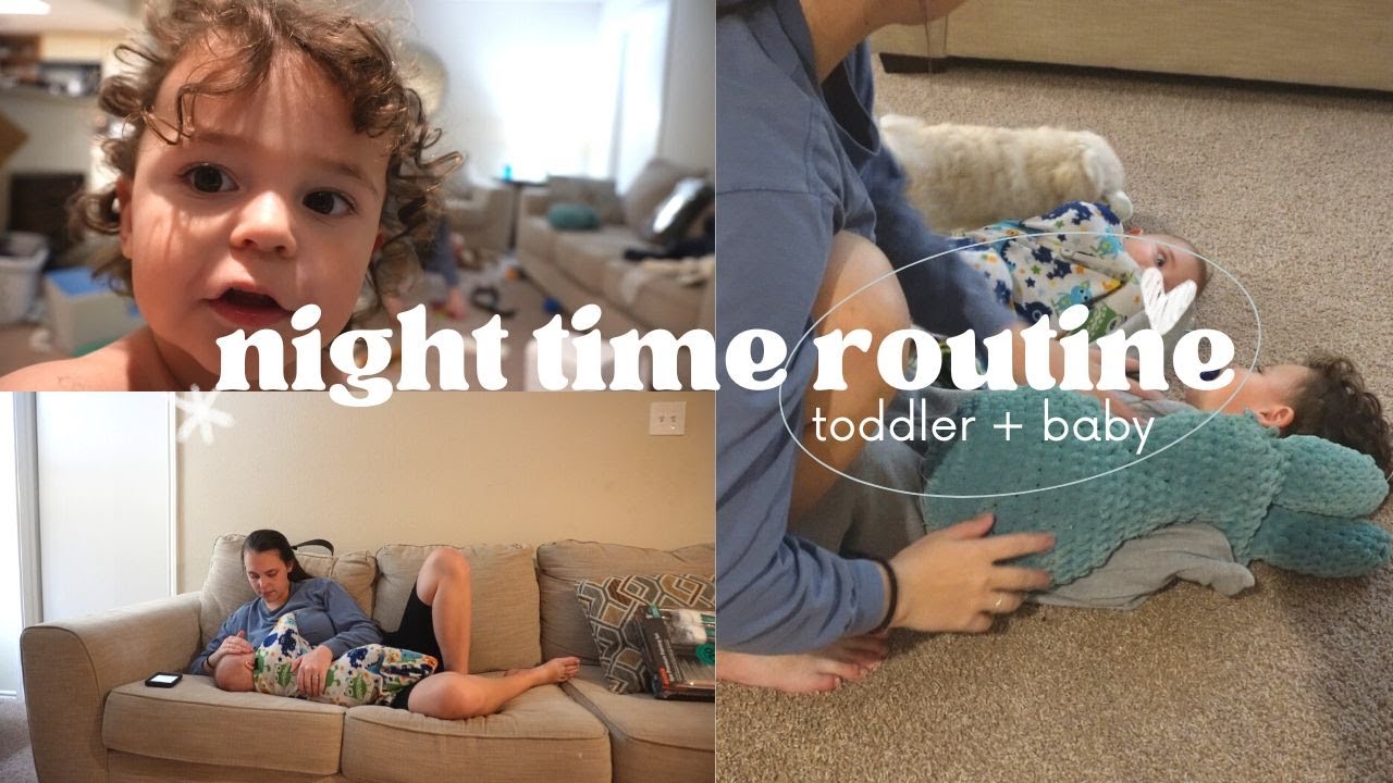 simple night routine with a 2 year old + 6 month old | 2023 - YouTube