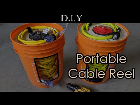 How to DIY Homemade a portable cable reel like Quickwinder (Reel-A-Pail ...