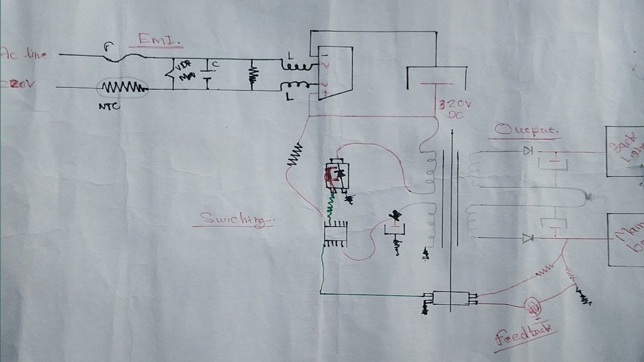 Power Supply ][ Lcd Led Tv Power Supply Diagram In Easy Way - YouTube