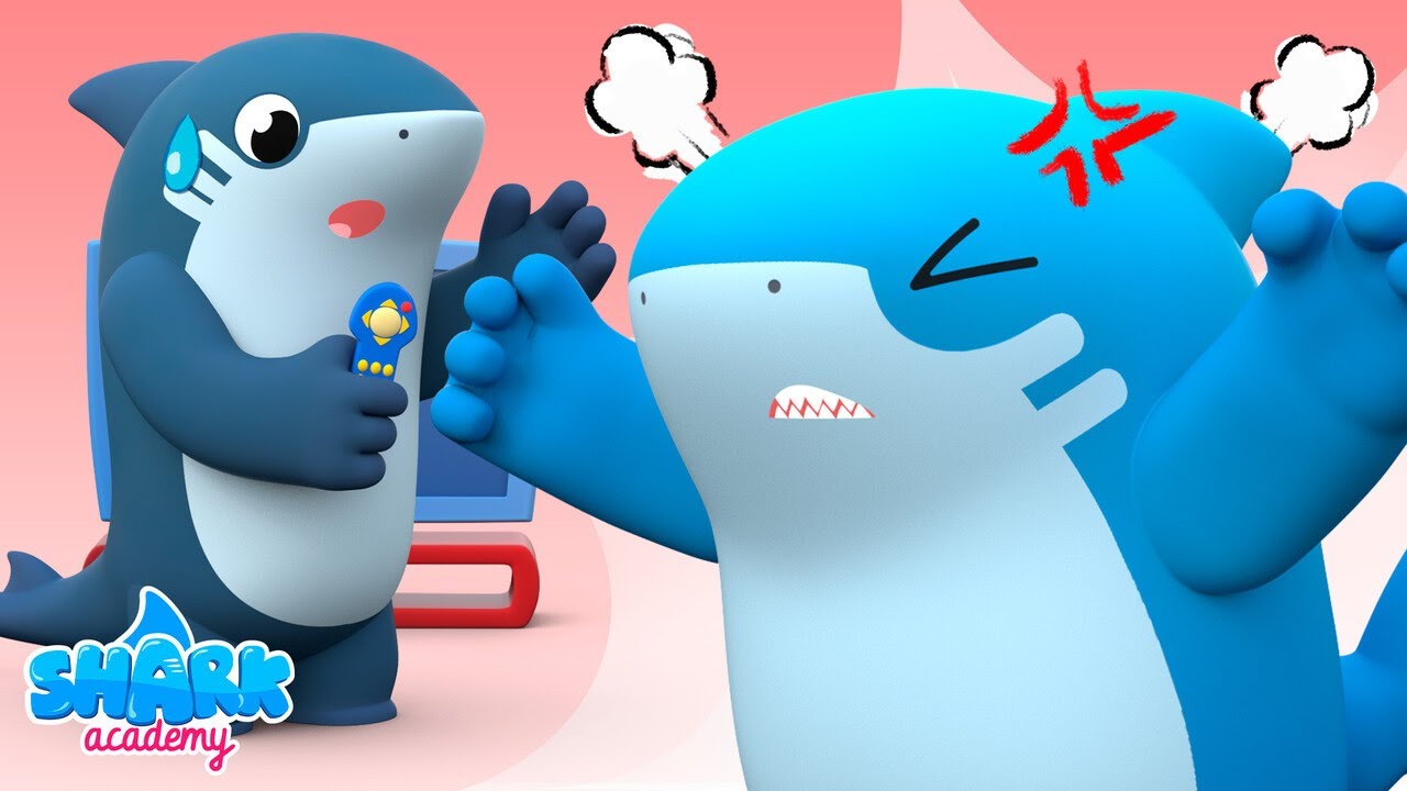 BABY SHARK gets mad at daddy and sings an ANGRY SONG! | Children learn ...