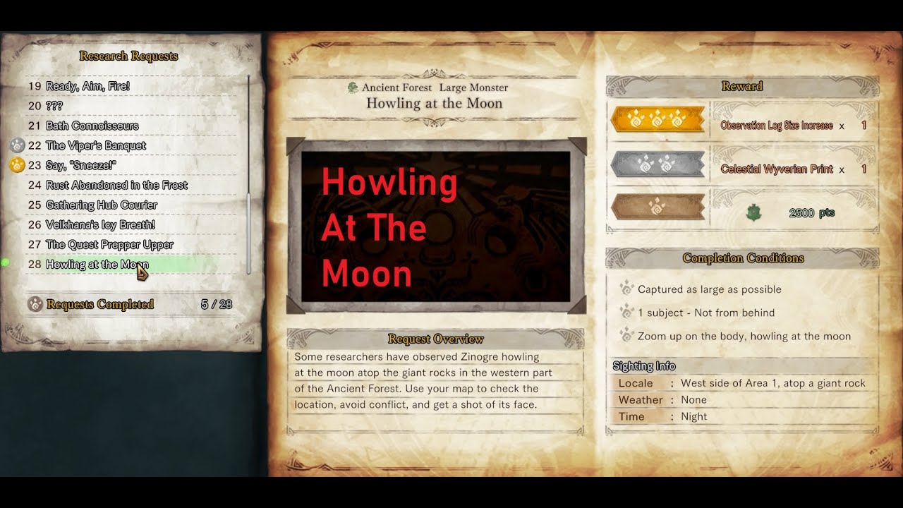[MHW:IB] Howling At The Moon | Lynian Researcher Görevleri | MHW Türkçe ...