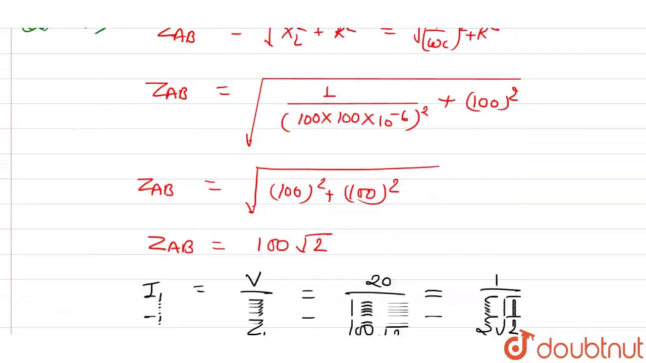 In the given circuit, the AC source has `(omega) = 100 rad//s ...