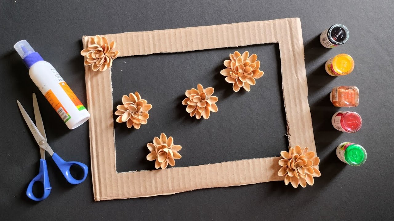 Diy pista shells photo frame / pista shells craft idea / Best Out Of ...