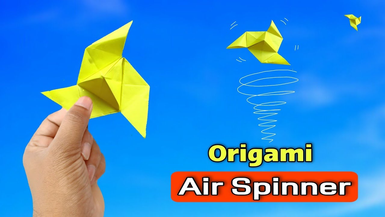 how to make air spinner, paper spinning toy, blow air spiner, make ...