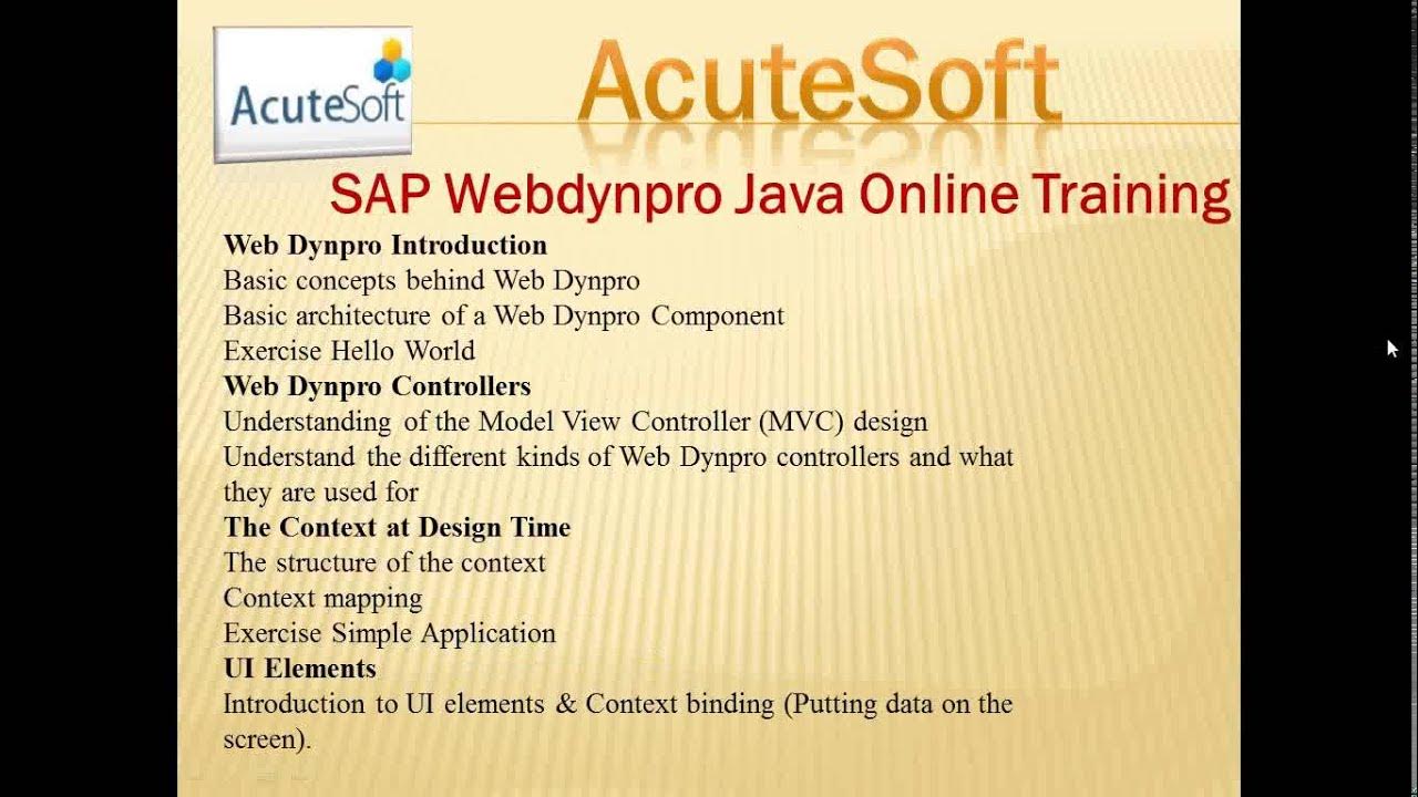 SAP Webdynpro Java Online Training - YouTube