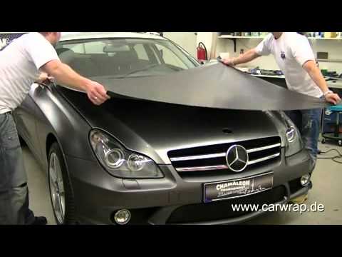 Mercedes CLS full Car-Wrap in 3M anthrazit metallic matt. - YouTube