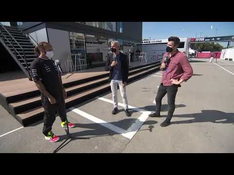 Lewis Hamilton on his 100th pole position at the Spanish GP 2021 (Channel 4)