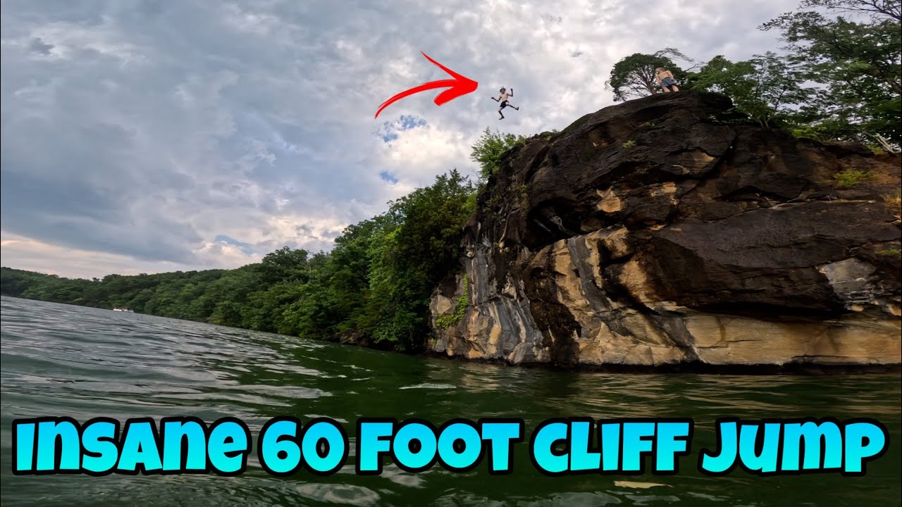 Insane 60 foot cliff jump!! - YouTube