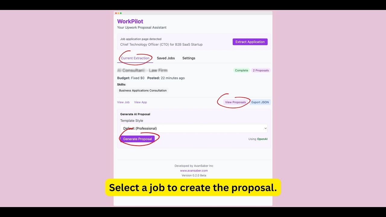 WorkPilot - Streamline your Upwork workflow with AI-powered proposals, and job management. - YouTube