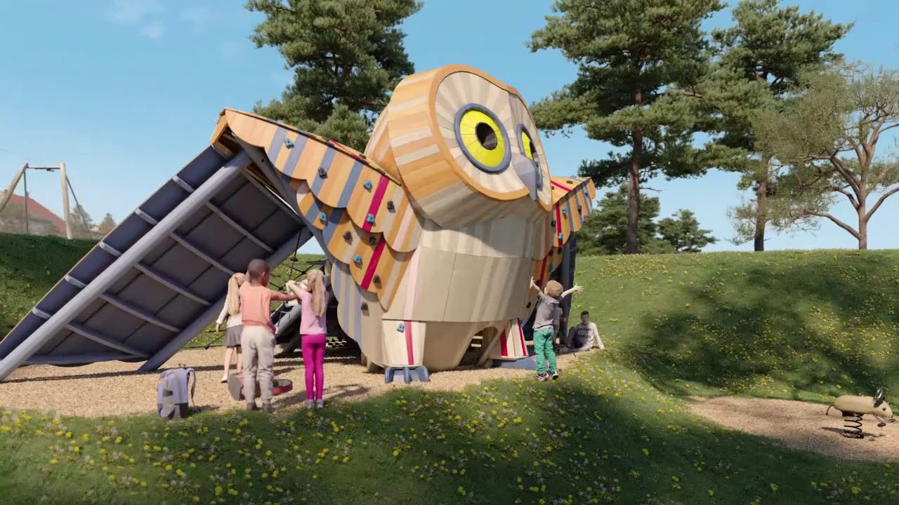 The Owl from every angle - Robinia Play Sculptures by KOMPAN - YouTube