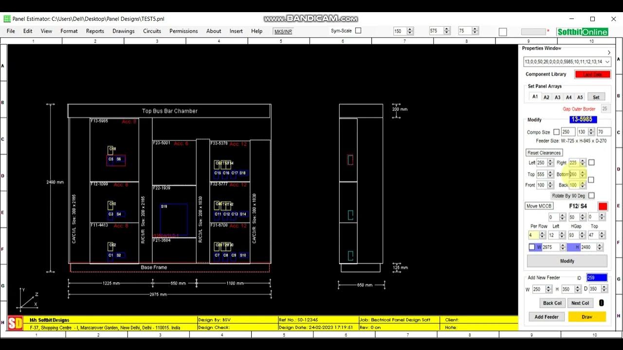 How To Change Feeder or Panel Dimensions - LT Electrical Panel Design ...