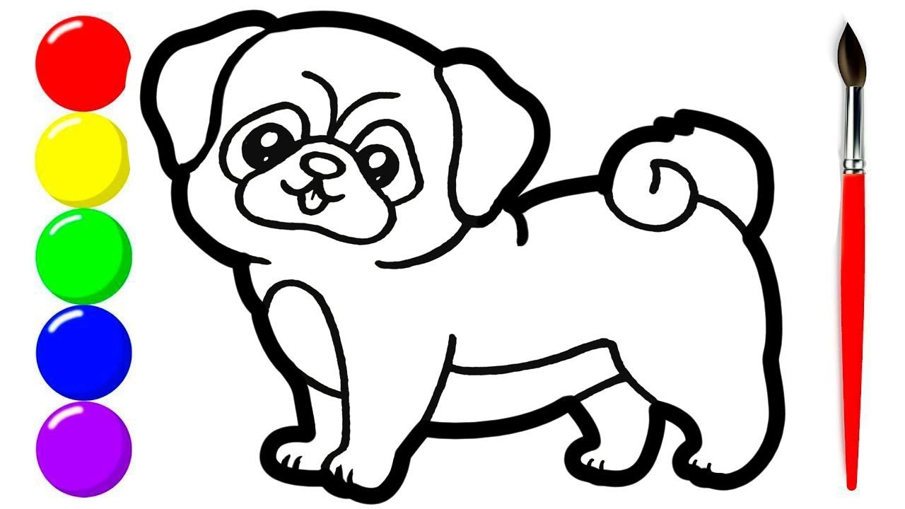 How to draw a pug step by step - YouTube