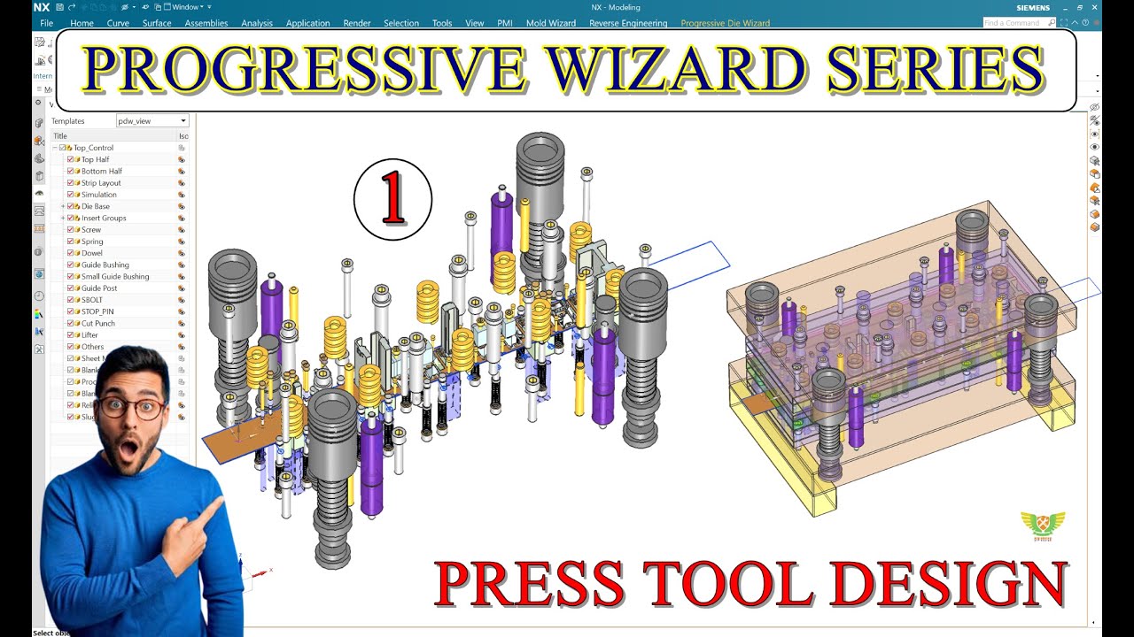PROGRESSIVE TOOL ANIMATION & FINAL DESIGN | PRESS TOOL DESIGN TUTORIAL ...