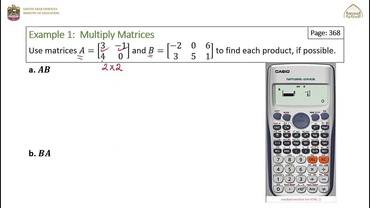 using calculator matrices 1 - YouTube