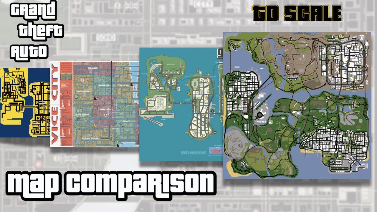 All GTA Maps Comparison to Scale - YouTube