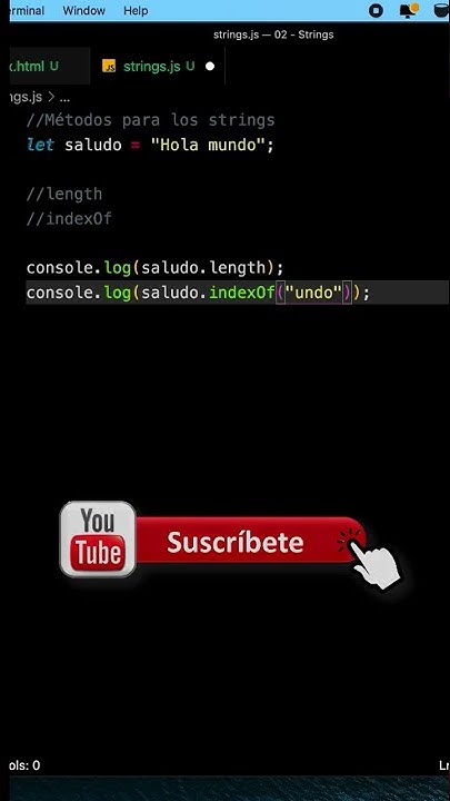 IndexOf en Strings parte 2 - JavaScript #shorts - YouTube