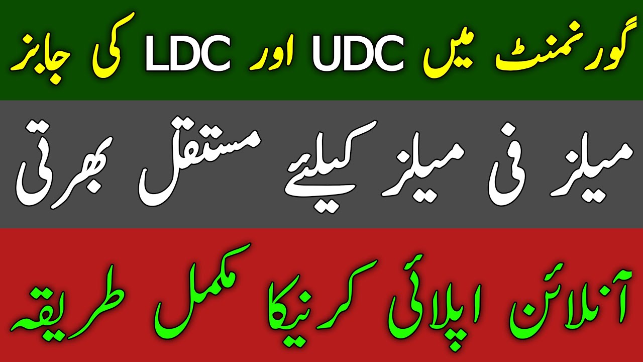 UDC and LDC Jobs For Inter And BA Pass • careersmlcgovpk • Government ...