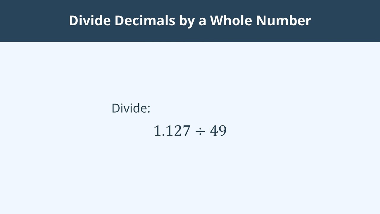 Divide Decimals By A Whole Number 2 YouTube Divide Decimals By A Whole Number 2 YouTube