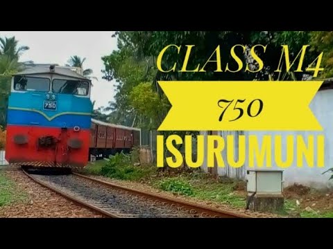 Sri Lankan Railway Class M4 750 "ISURUMUNI" Arriving at Ambalangoda ...