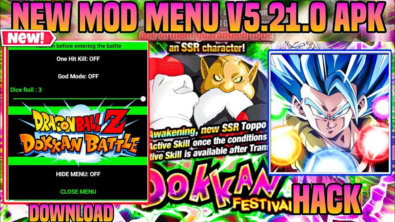 (NEW!) DBZ DOKKAN BATTLE V5.21.0 MOD MENU APK / Dokkan Battle Hack ...