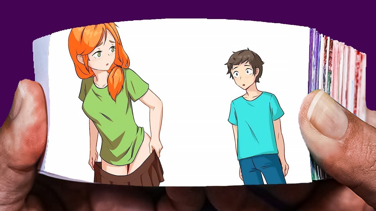 Alex and Steve | Minecraft Anime Flipbook Animation - YouTube