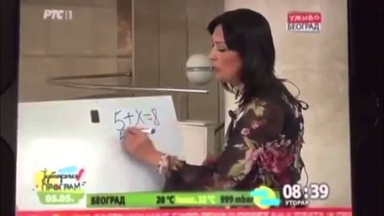 RTS Matematika - Voditeljka kao profesor matematike - YouTube