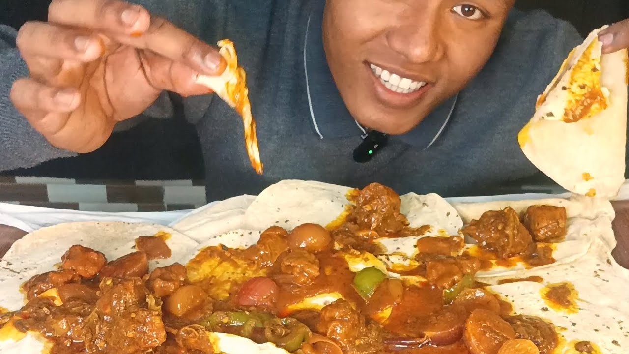 today chilli chicken and chicken kassa with roti ll fully loaded huge ...