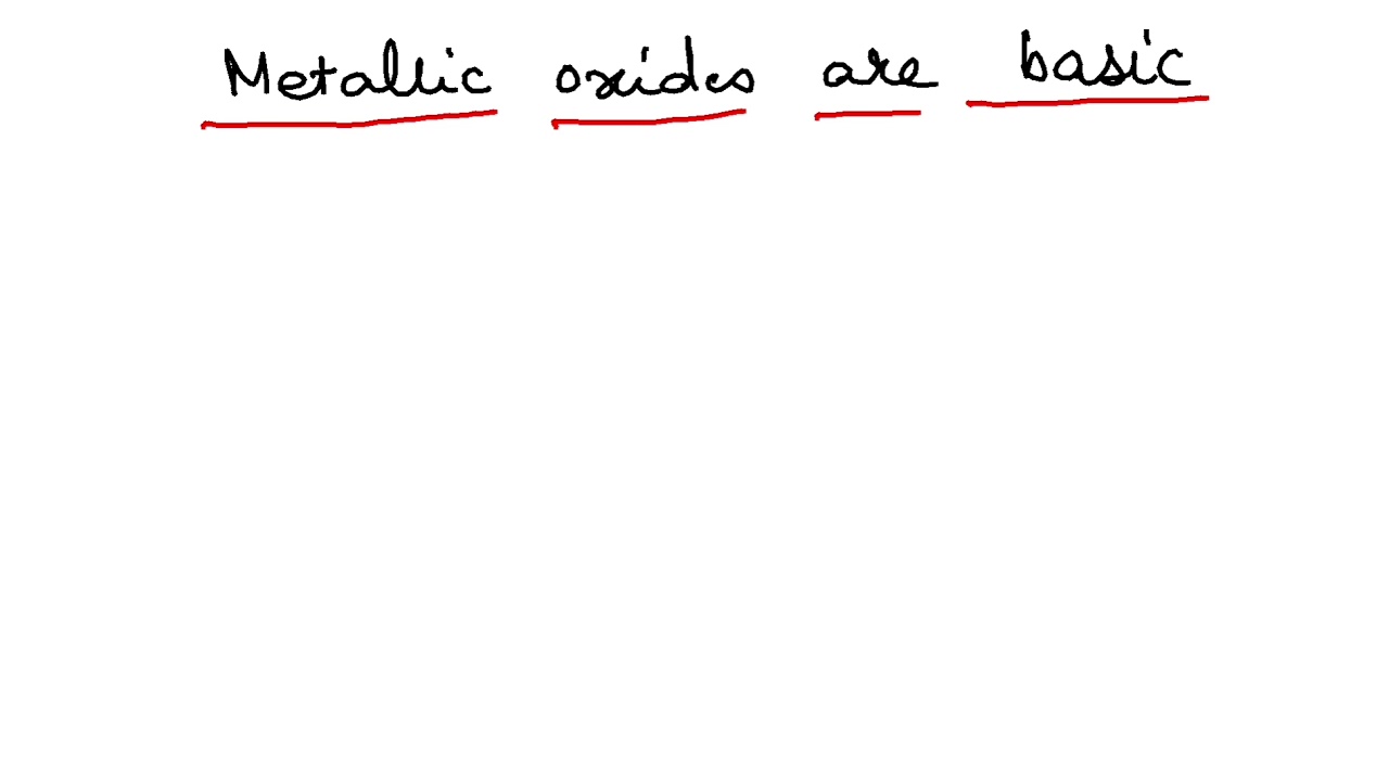 Metallic oxides and non metallic oxides | Acids and bases | class 10 ...