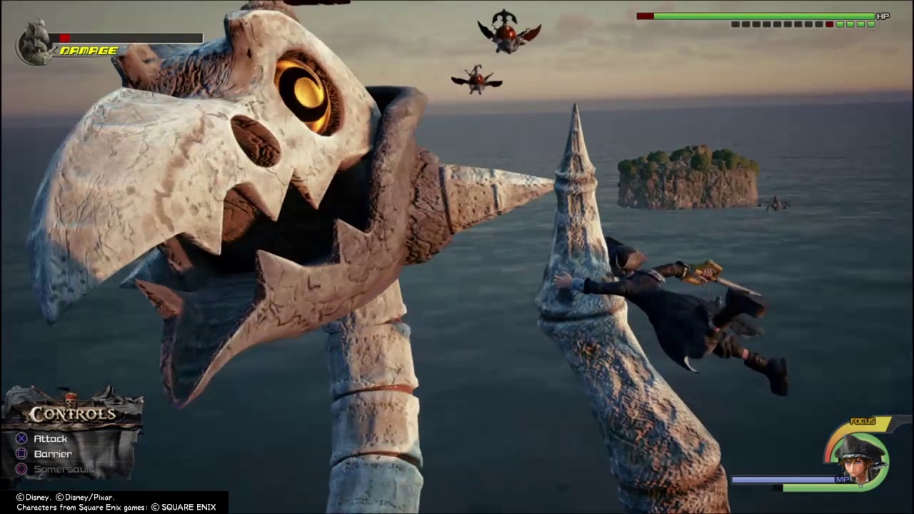 Kingdom Hearts 3, Giant Flying Heartless Boss Fight - YouTube