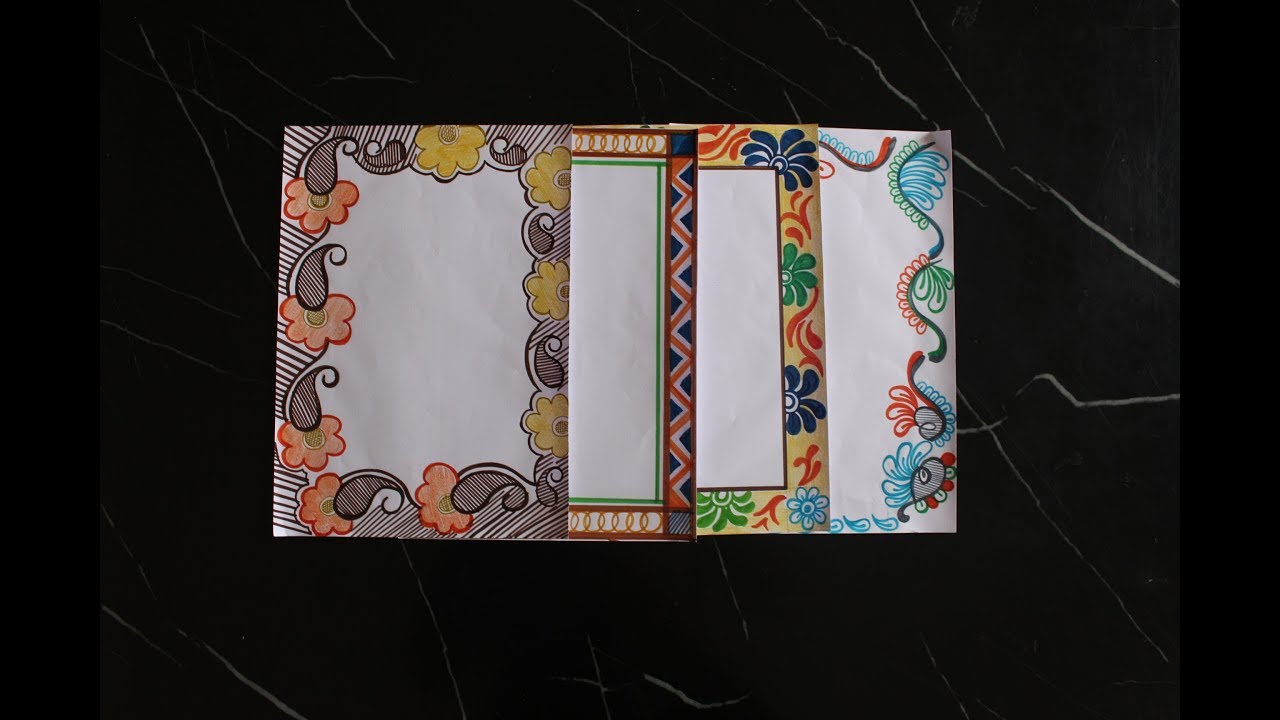 DIY || 4 Simple, Easy & Decorative Border Design For Project File ...