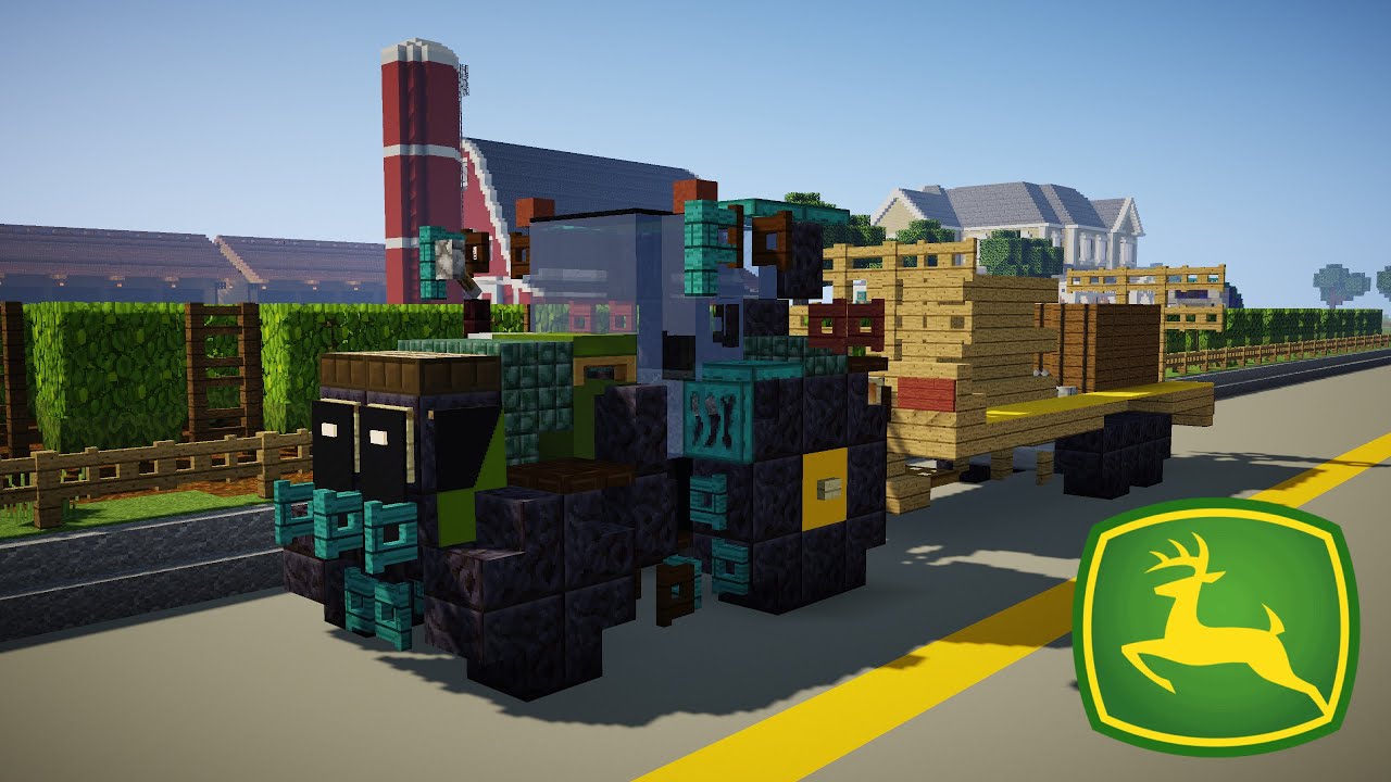 Minecraft John Deere 6R Tractor & Trailer Tutorial - YouTube