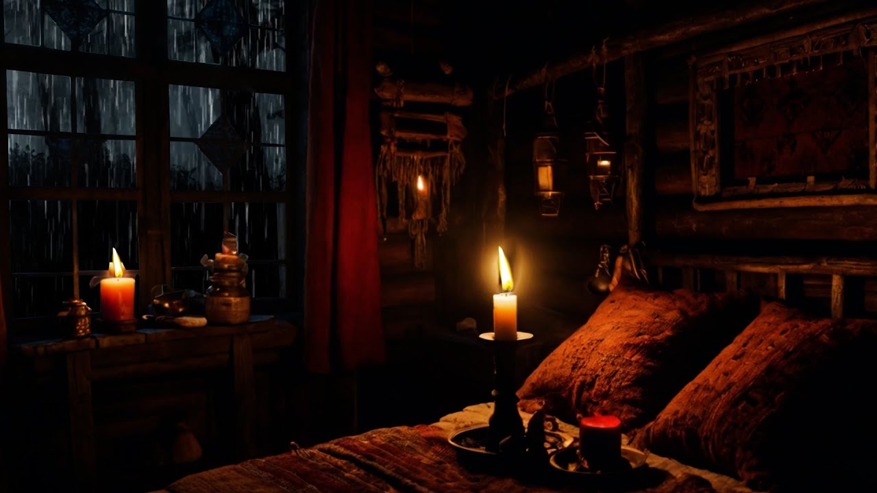 Conquer Insomnia: Dark Medieval Room Rain Sounds for Deep, Restful ...
