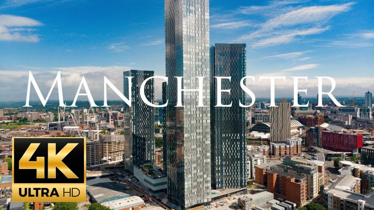 Manchester City Centre Skyline England 4k Mavic Air Drone Video - YouTube