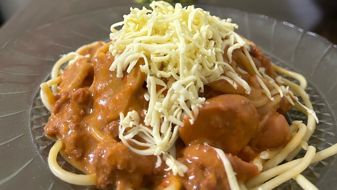 CHEESY,CREAMY & MEATY SPAGHETTI (OVERLOAD) 🍝🤤 - YouTube