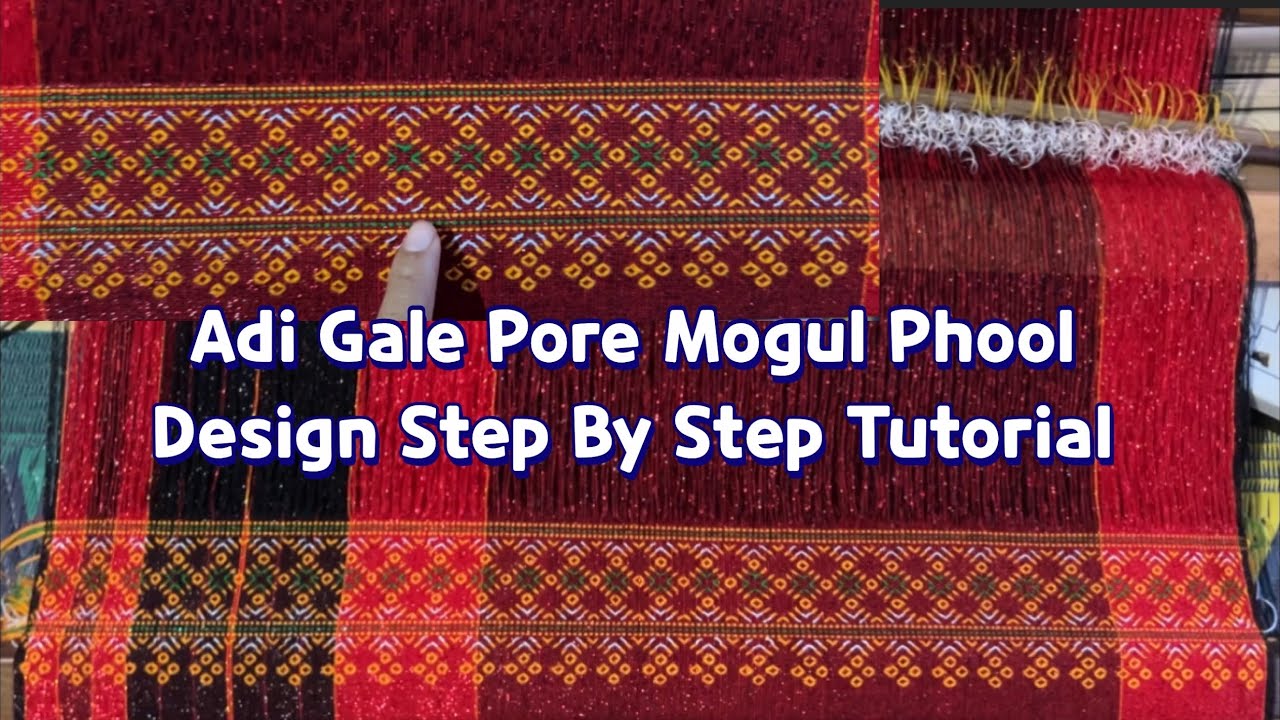 Adi Gale Poreng Mogul Phool Design Tutorial part1| Adi Traditional Gale ...