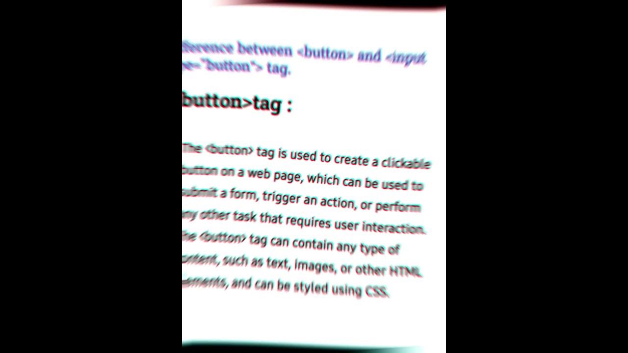 Difference b/w button tag & input type button | #utechh #utechhkaksha #shorts #shortvideo #shots ...