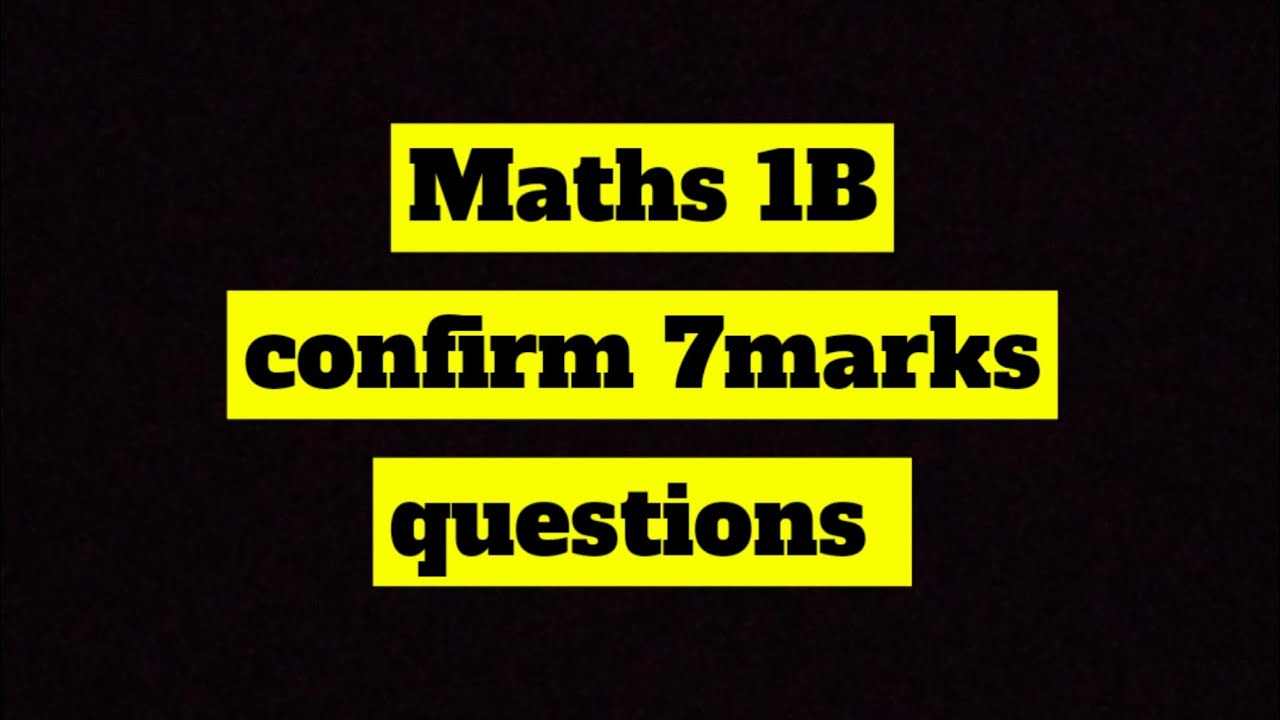 Maths IB 7 marks important questions - YouTube