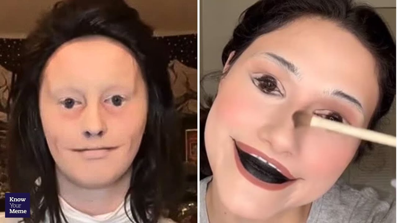 TikTokers Explore The Uncanny Valley With Creepy New Makeup Trend - YouTube