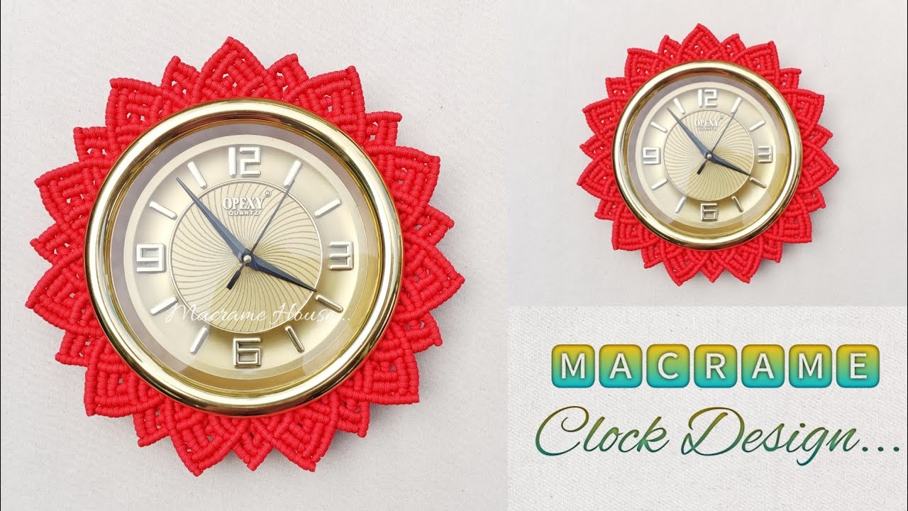 Macrame Mandala wall clock tutorial | Diy macrame wall clock | Macrame Clock Tutorial for ...