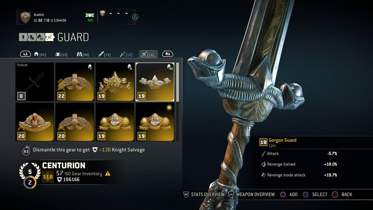 For Honor - Centurion Epic Weapon Set - Gorgon - Blade, Hilt, and Guard ...