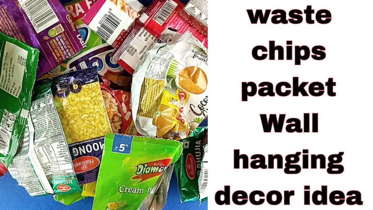 Chips packet craft | chips packet wall hanging decor idea | empty chips ...