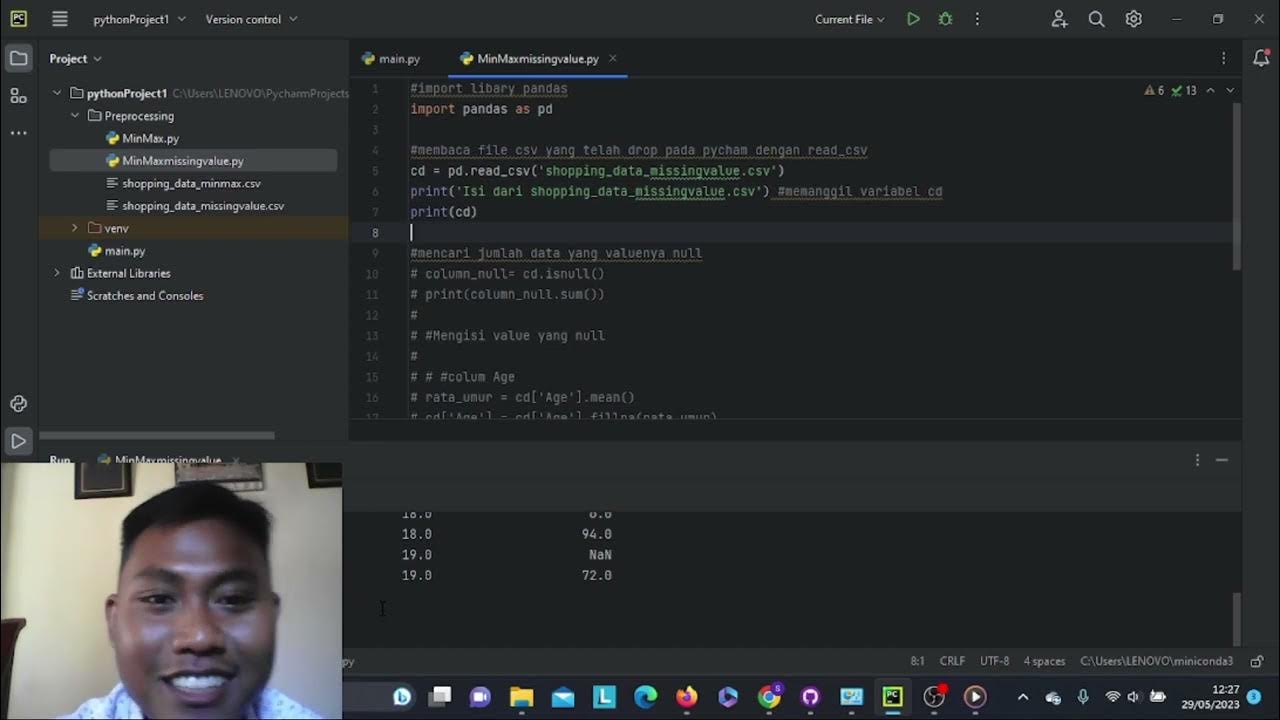 Data Mining - Python - Pycharm - (Replace Missing Value - YouTube