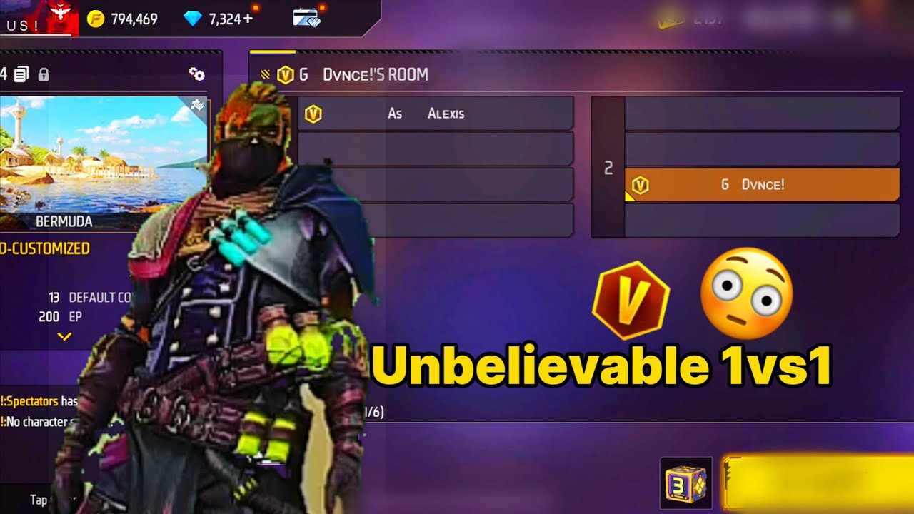 I Challenged Random V Badge Player To A 1vs1 Free Fire😱 7:0 - YouTube