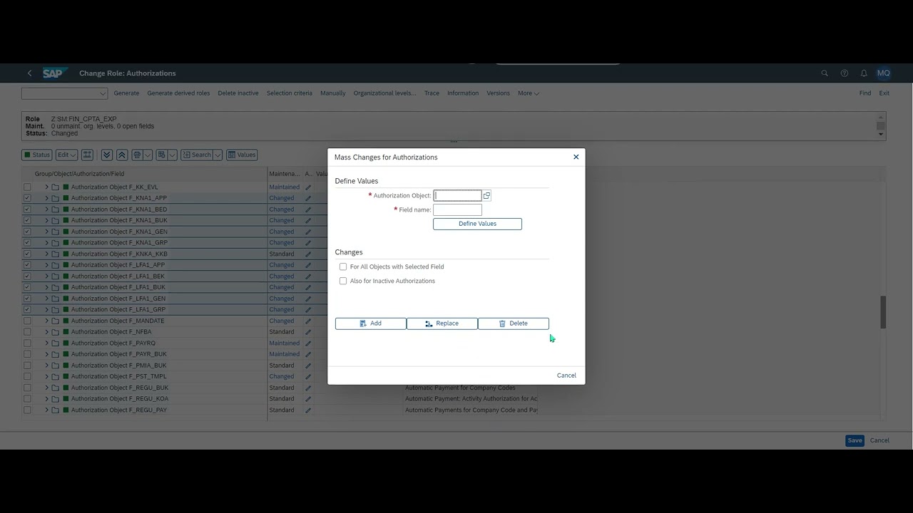 How to Change a Role in SAP PFCG - YouTube
