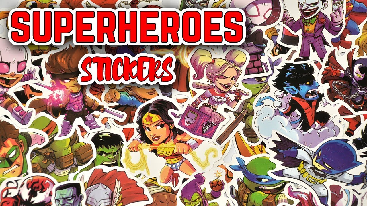 50 Marvel Superheroes Sticker Bomb Stickers From AliExpress Unboxing ...
