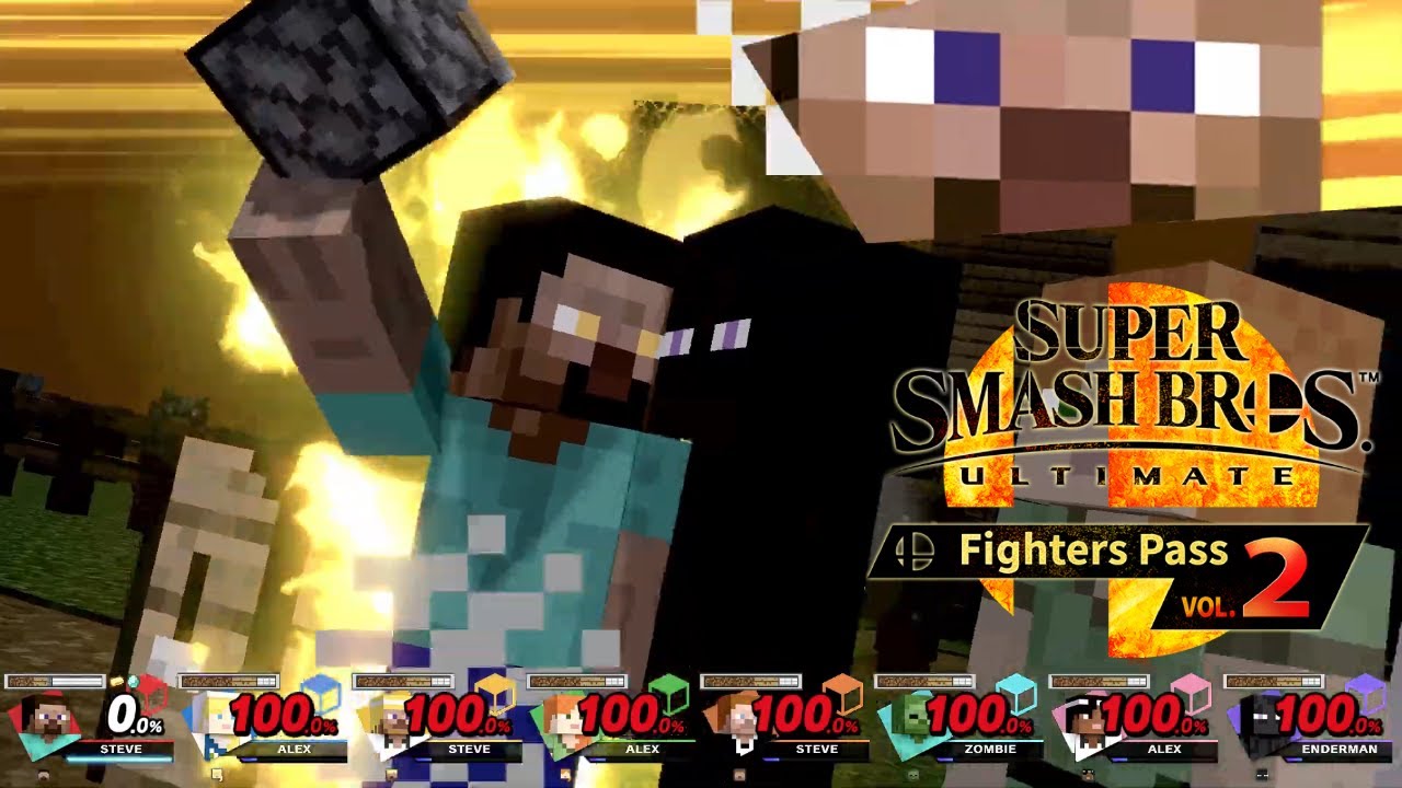 Super Smash Bros Ultimate 8 Player Final Smash Minecraft Steve! - YouTube