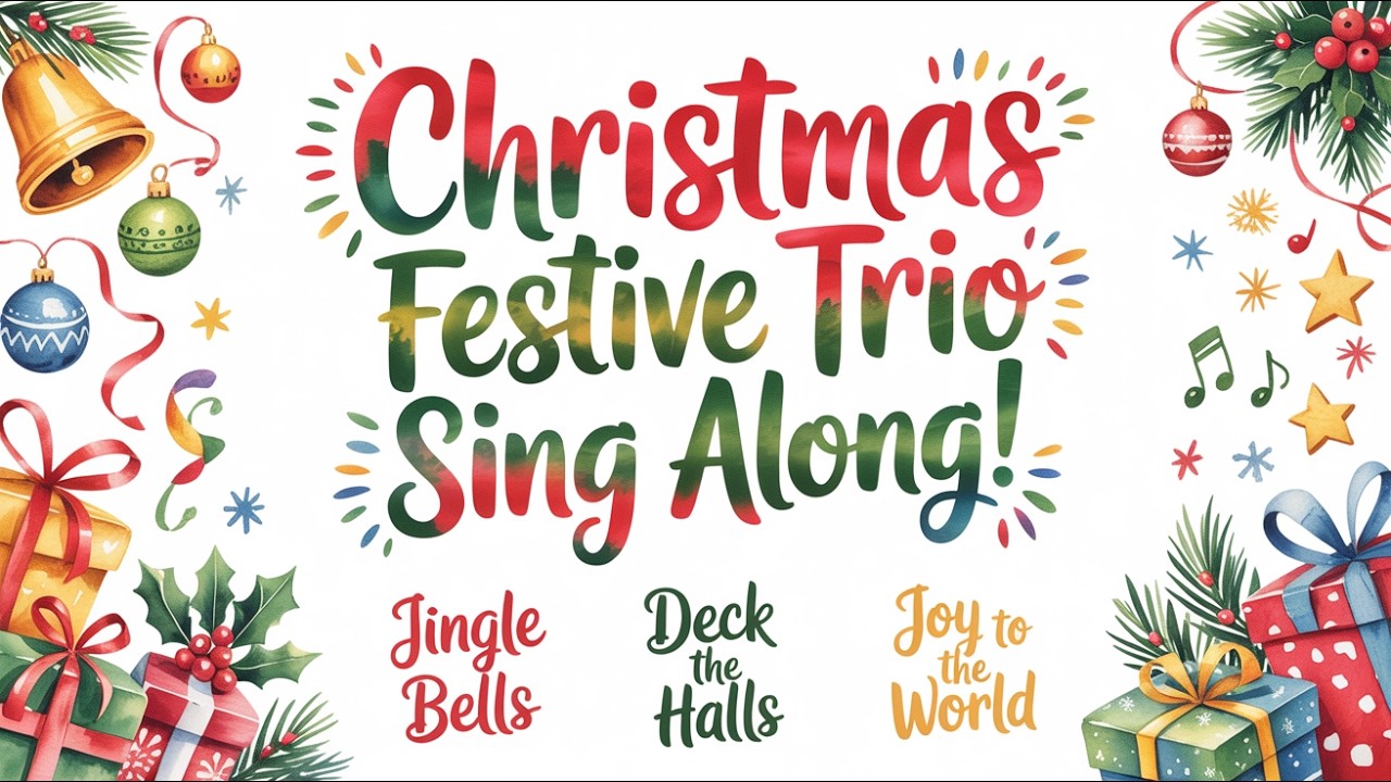 Christmas Party Medley With Lyrics 🎶 Jingle Bells, Deck The Halls & Joy ...