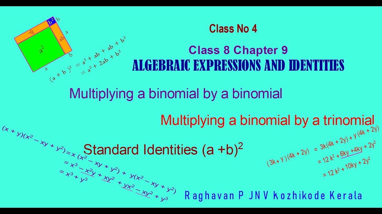 Class 8 Chapter 9 Class No 4 ALGEBRAIC EXPRESSIONS AND IDENTITIES ...